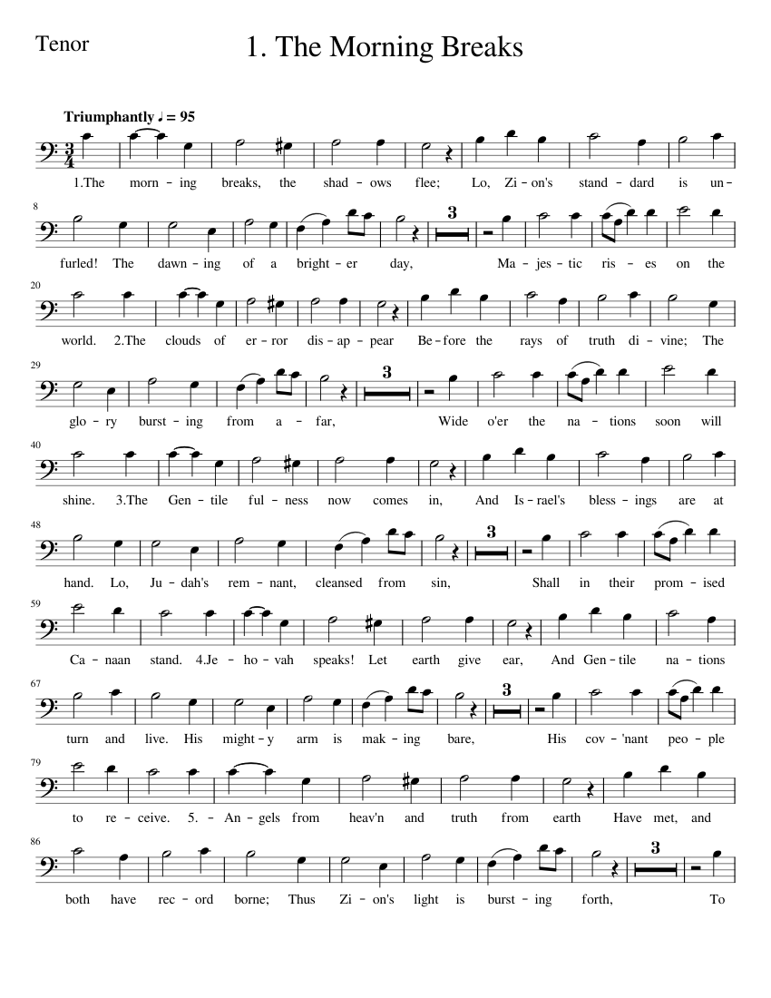 1. The Morning Breaks (Tenor) Sheet music for Tenor (Solo) | Musescore.com