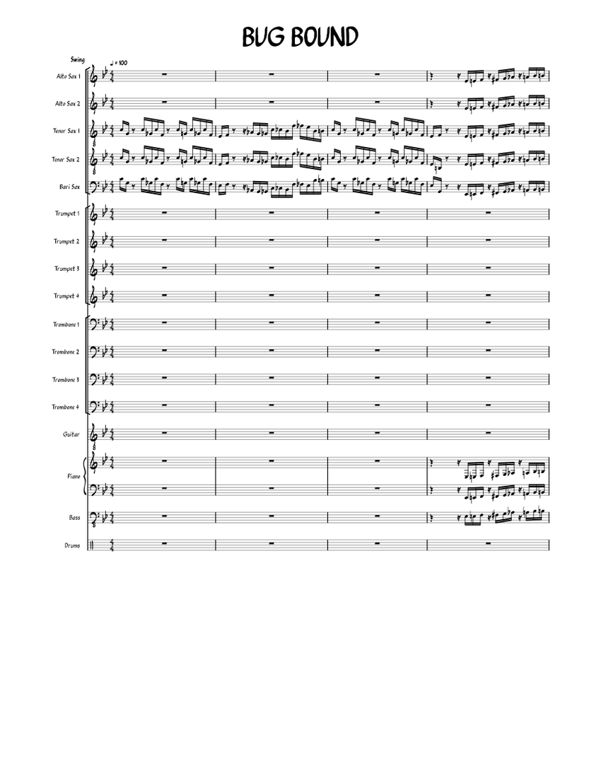 Bug Bound WIP Sheet music for Piano, Trombone, Saxophone alto, Saxophone tenor & more ...