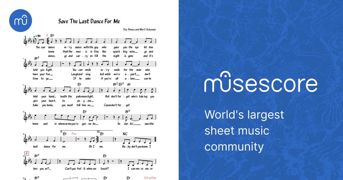 Save the Last Dance for Me (Lead sheet with lyrics ) Sheet music for ...