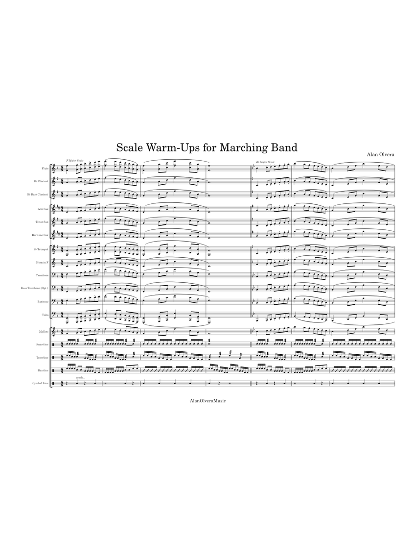 Scale Warm-Ups for Marching Band Sheet Music for Trombone, Tuba ...