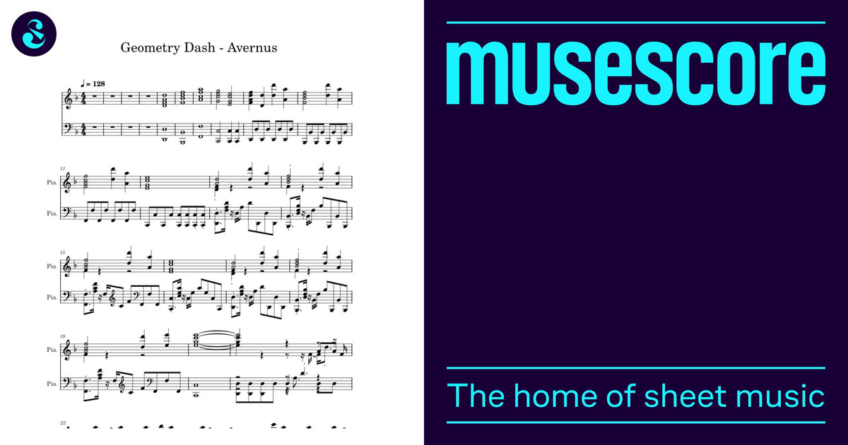 Geometry Dash - Avernus Sheet Music for Piano (Piano Duo) | MuseScore.com