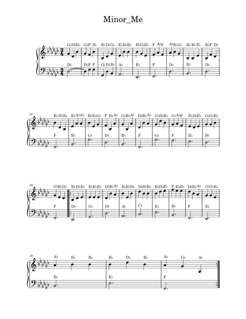 Minor_Me Sheet music for Piano (Solo) Easy | Musescore.com