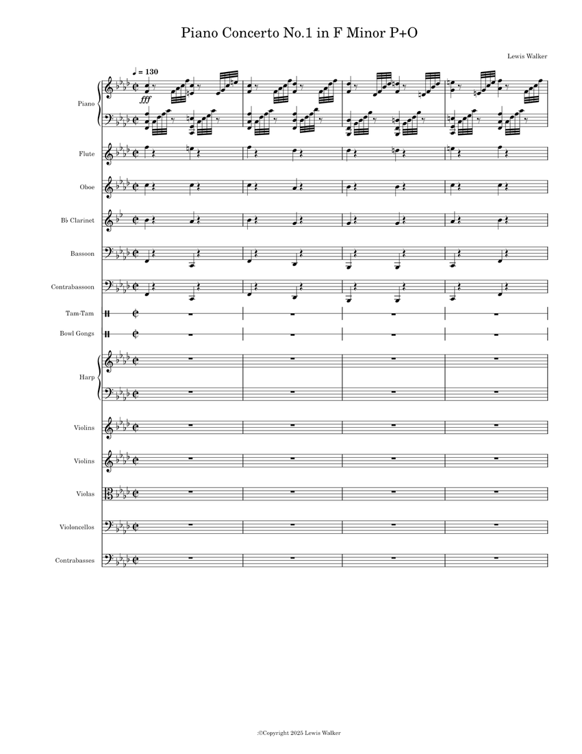 Piano Concerto No.1 in F Minor P+O Sheet music for Piano, Flute, Oboe, Clarinet in b-flat & more ...