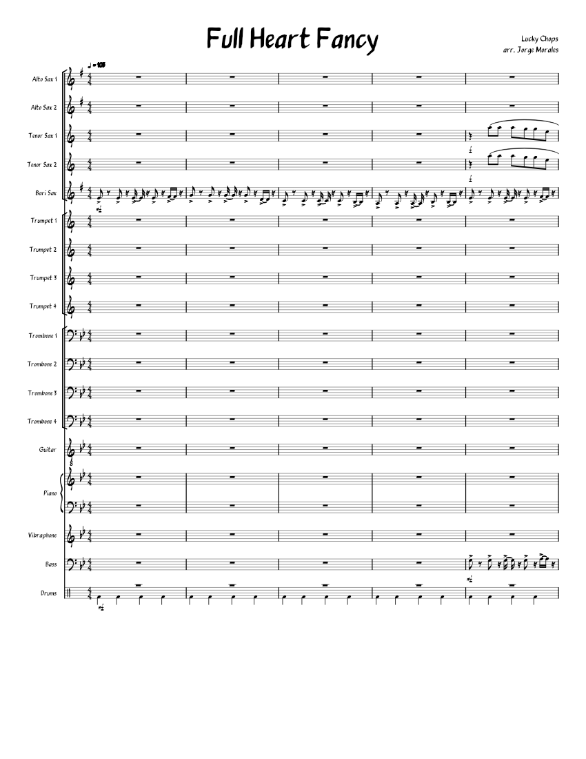 Full Heart Fancy Sheet music for Piano, Trombone, Saxophone alto ...