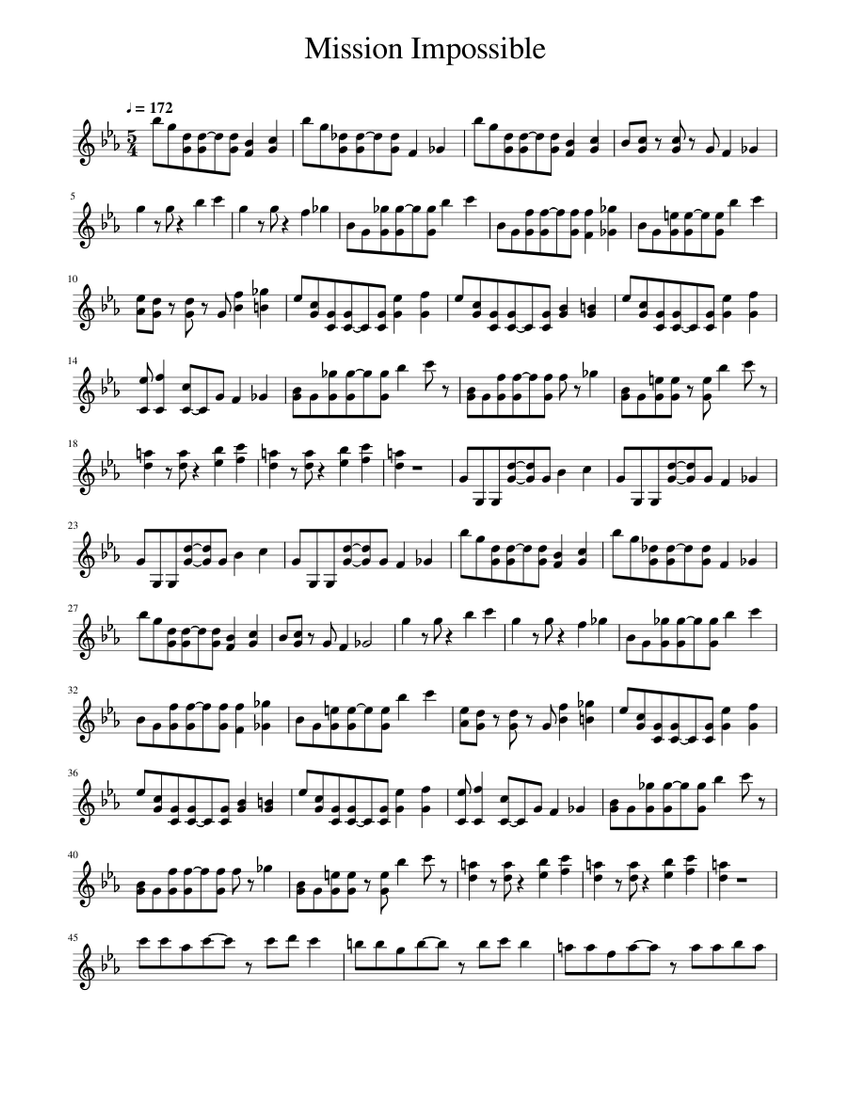Mission_Impossible violin ver. Sheet music for Violin (Solo ...