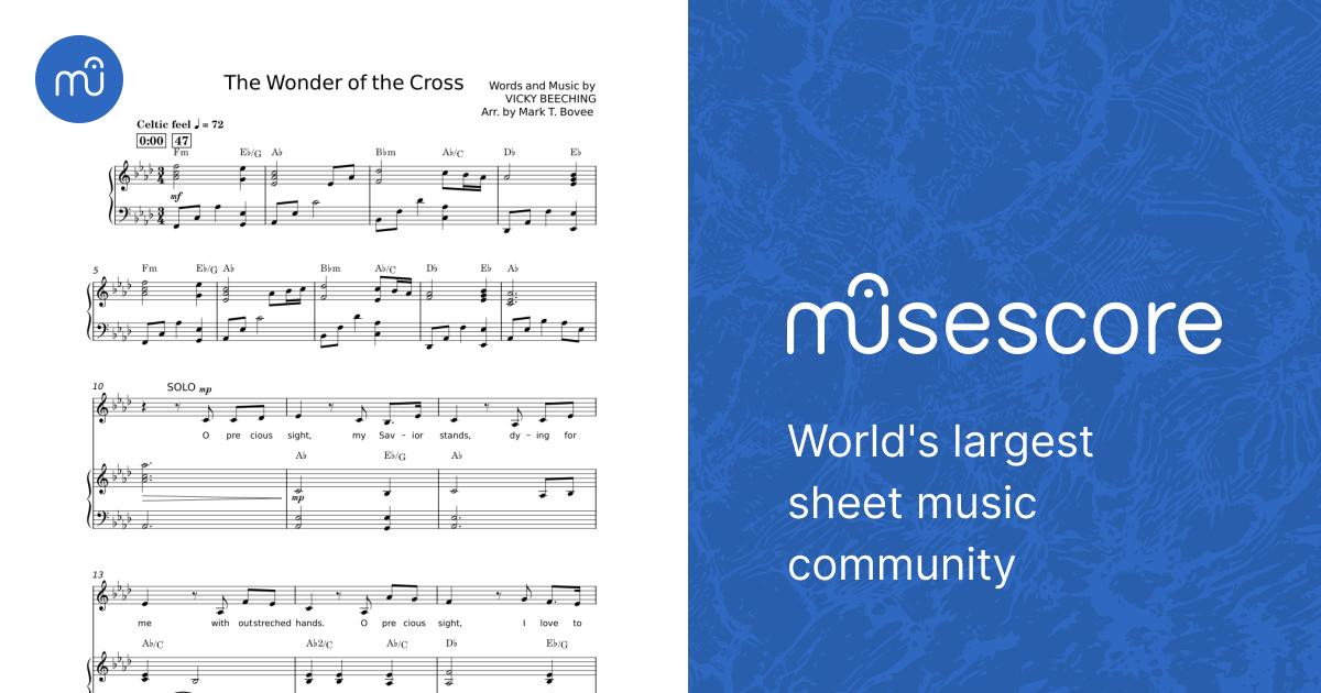 Wonder of the cross - Vicky Beeching Sheet music for Piano, Synthesizer ...