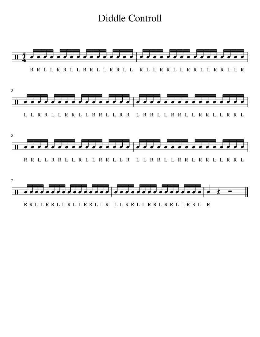Diddle Controll Sheet music for Snare drum (Solo) | Musescore.com