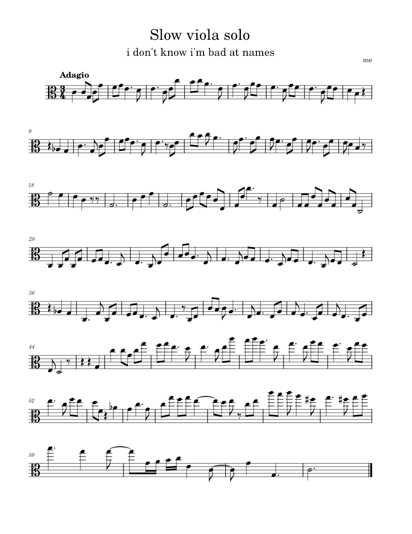 slow viola solo Sheet Music for Viola (Solo) | MuseScore.com