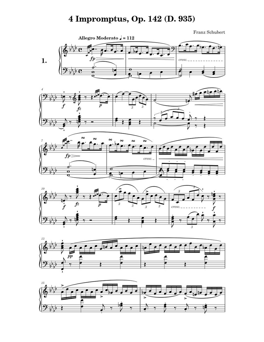 4 Impromptus, Op. 142 (D. 935) – Franz Schubert Sheet Music for Piano (Solo) | MuseScore.com