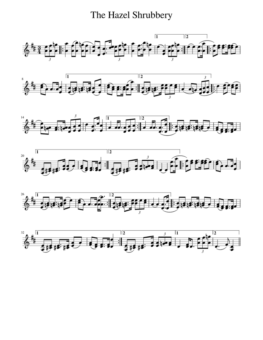 The Hazel Shrubbery Sheet music for Piano (Solo) Easy | Musescore.com