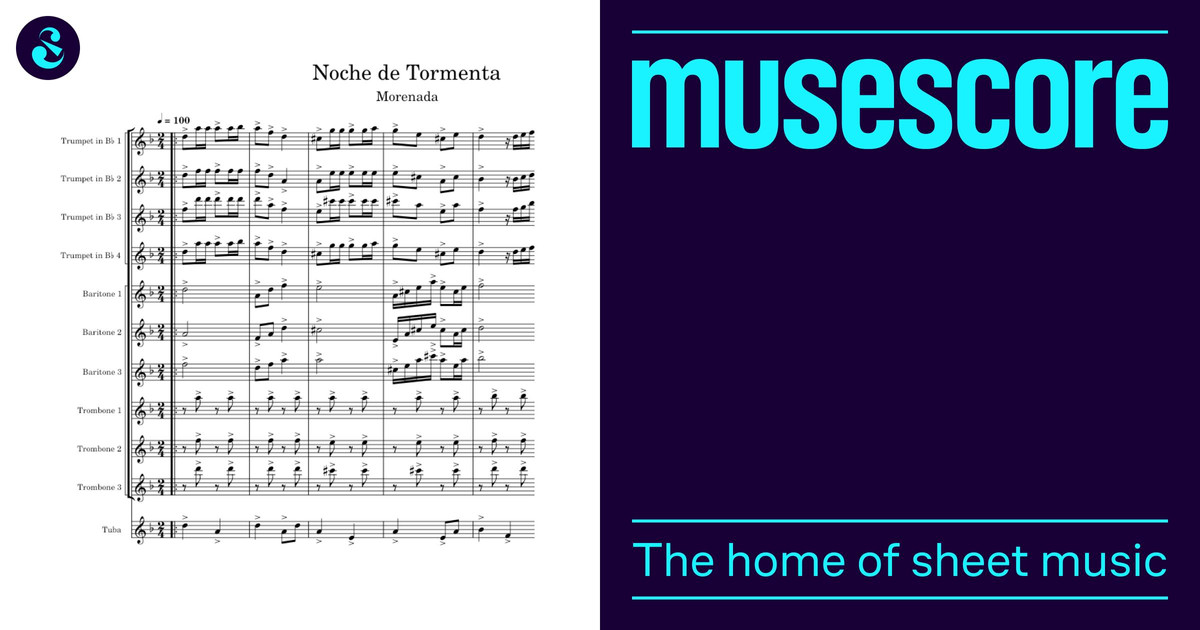 Morenada - Noche de Tormenta Sheet Music for Trombone, Tuba, Trumpet ...