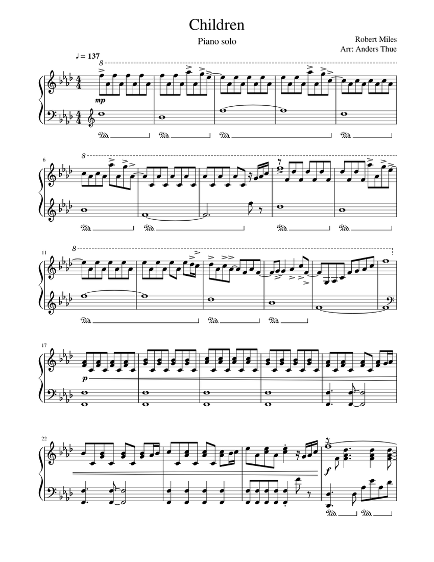 Children Sheet Music for Piano (Solo) | MuseScore.com