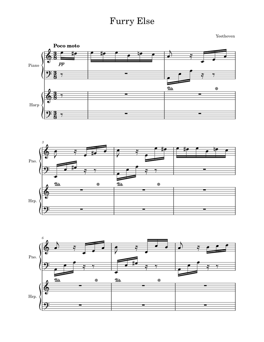 Für Elise, WoO 59 – Ludwig van Beethoven Furry Else Sheet music for ...