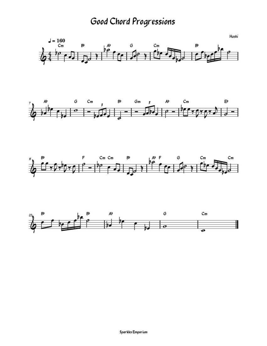 Good Chord Progressions - Music Theory Sheet music for Piano (Solo ...