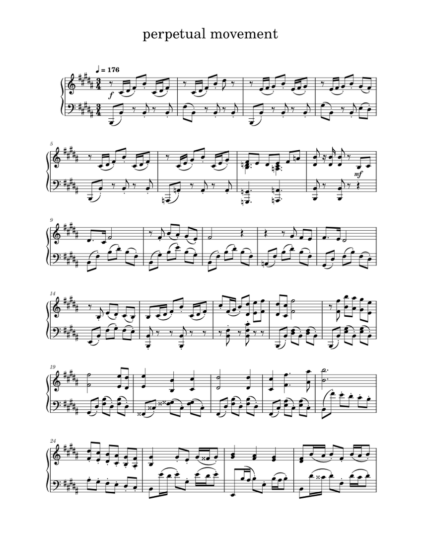 perpetual movement Sheet Music for Piano (Solo) | MuseScore.com