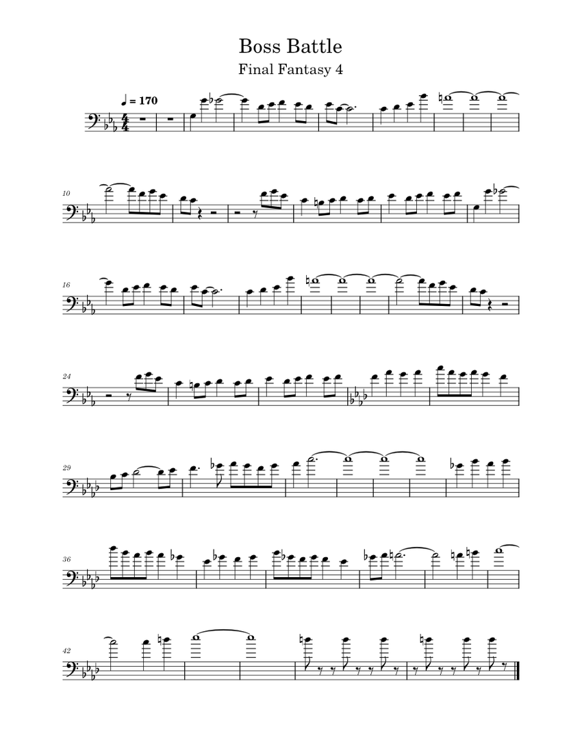Final fantasy 4 - battle theme – Misc Computer Games Boss Battle Sheet ...