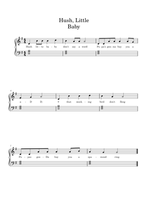 Hush little baby Sheet Music for Piano (Solo) easy | MuseScore.com