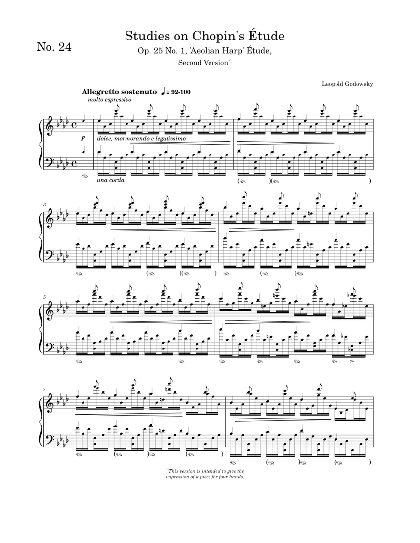 Study No. 24 on Chopin's Étude (Op. 25 No. 1) – Leopold Godowsky Sheet music for Piano (Solo ...