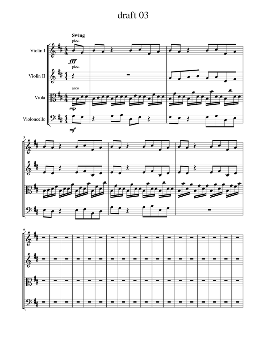 draft_03 Sheet music for Violin, Viola, Cello (String Ensemble ...