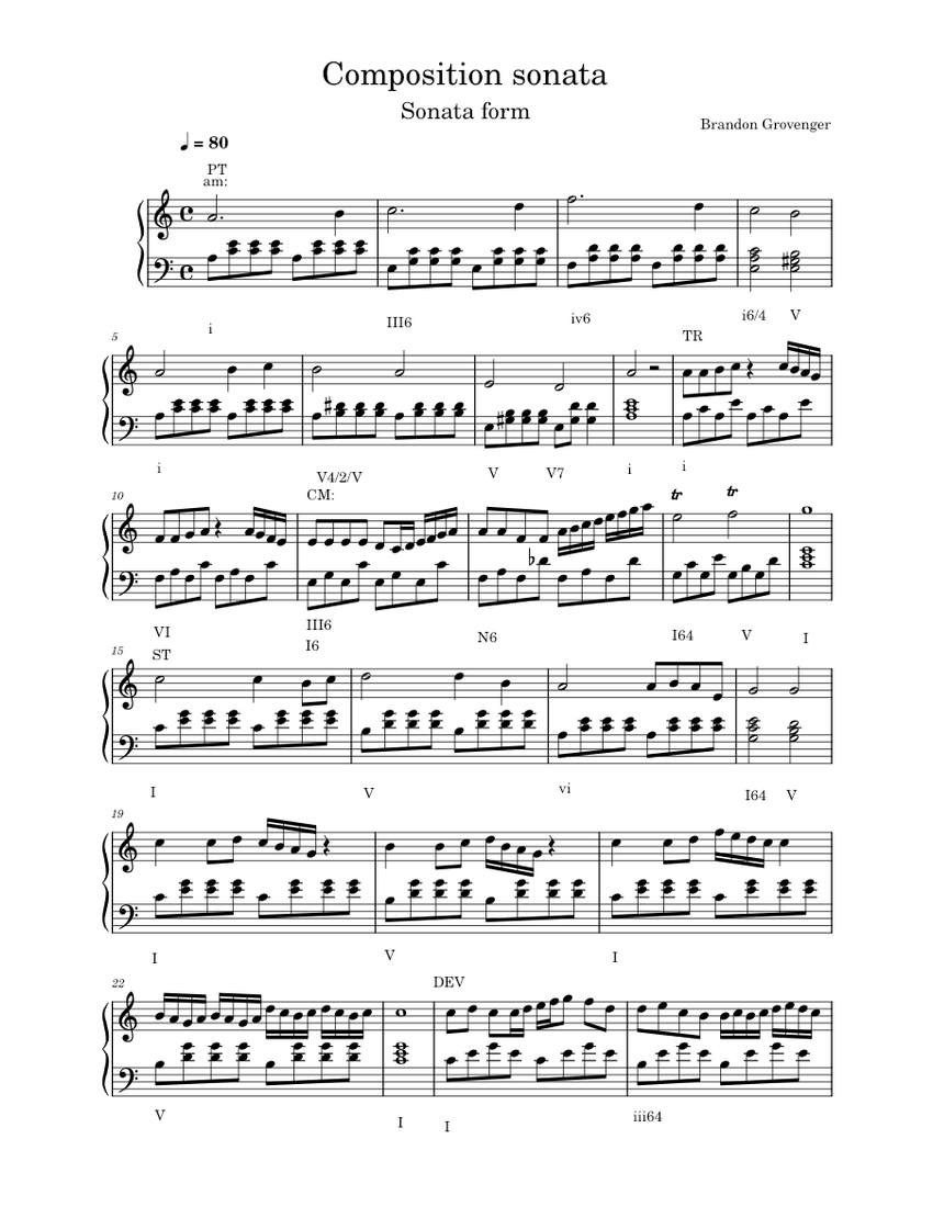 Composition_sonata Sheet music for Piano (Solo) | Musescore.com