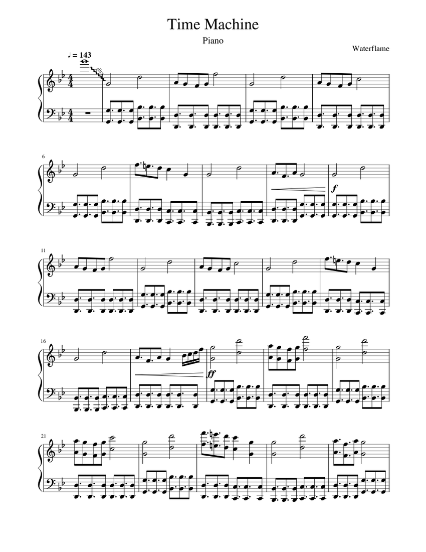 Time Machine - piano tutorial