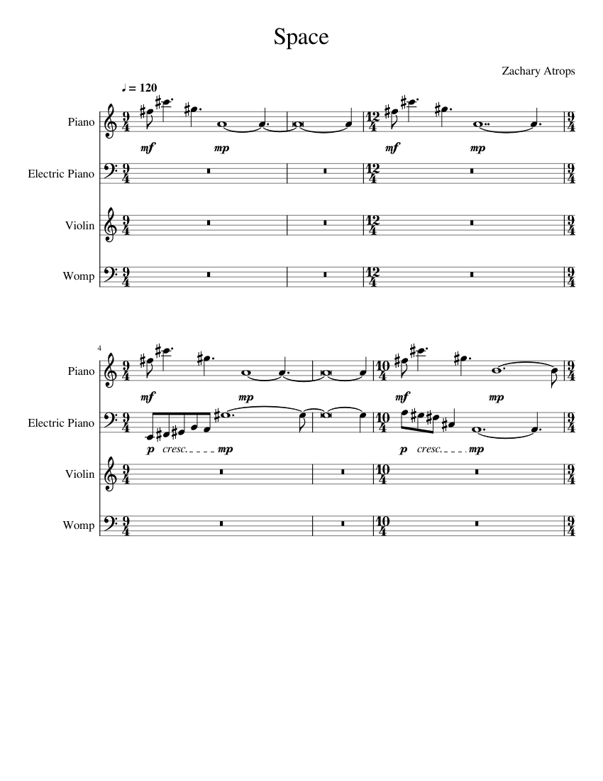 Space Sheet music for Vocals (Choral) | Musescore.com