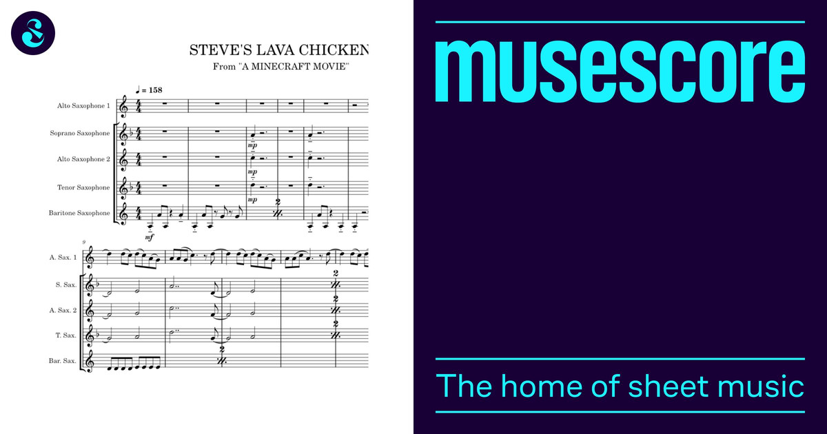 A Minecraft Movie 'Steve's Lava Chicken' (SAX ARRANGEMENT) | Jack Black ...