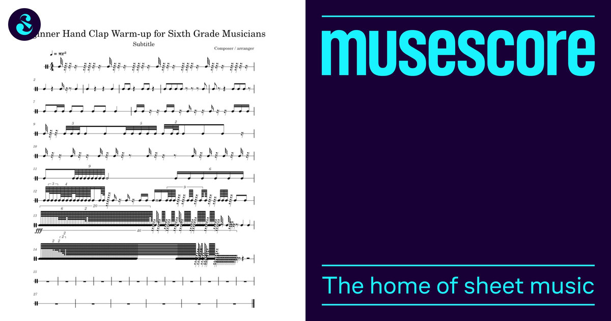 Beginner Warm-Up for Sixth Grade Bands Sheet Music for Drum group (Solo ...