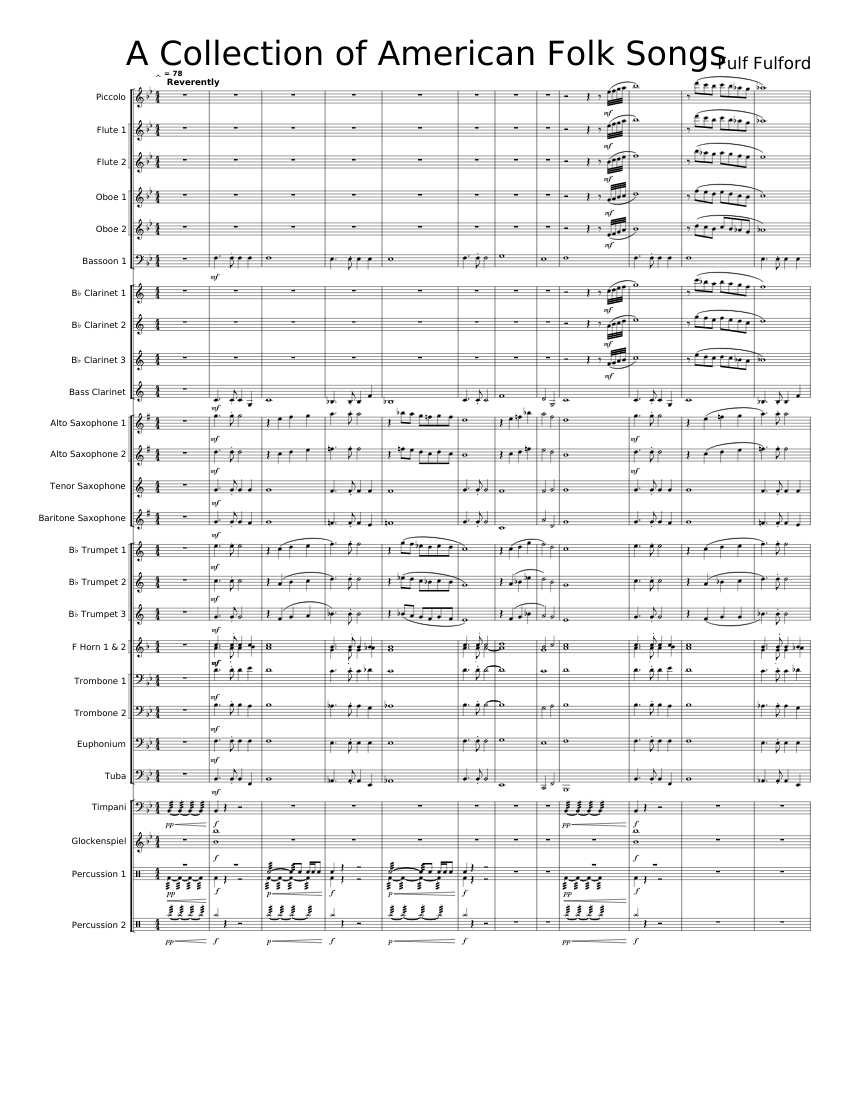 A Collection of American Folk Songs Sheet Music for Trombone, Euphonium ...
