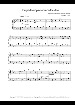 Play Official version of Oompa Loompa Sheet Music by Anthony Newley and ...