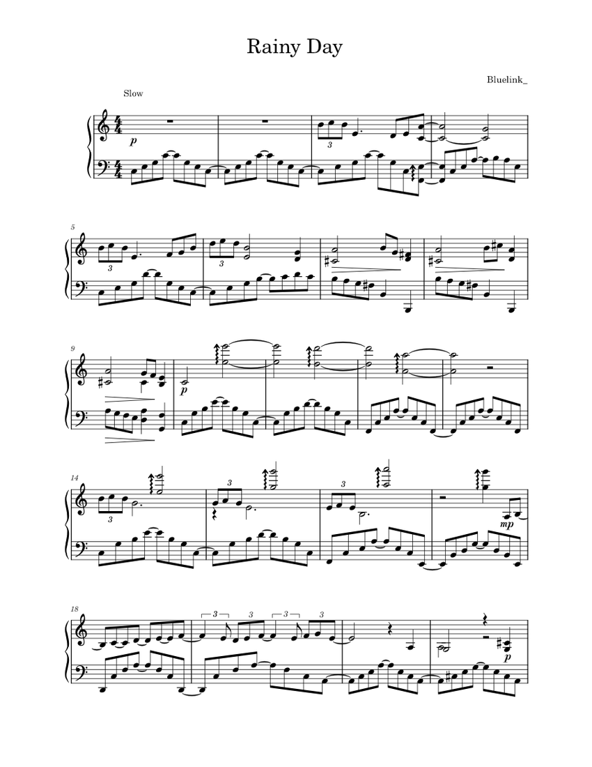 Rainy Day (UCG) Sheet music for Piano (Solo) | Musescore.com