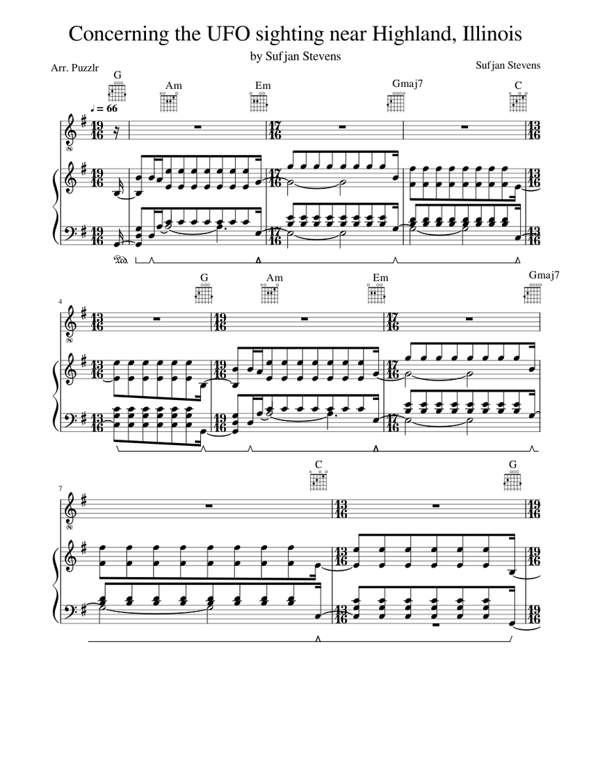 Concerning the UFO sighting near Highland, Illinois Sheet Music with ...