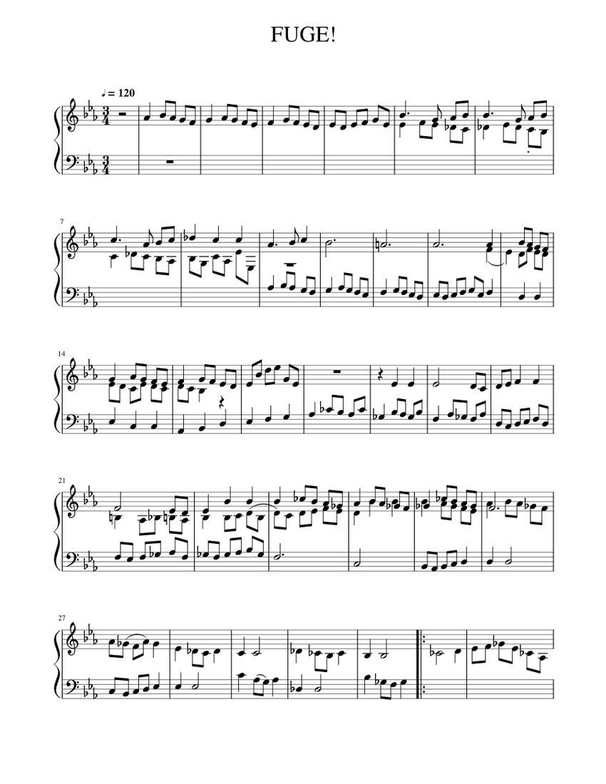 FUGE! Sheet music for Piano (Solo) Easy | Musescore.com