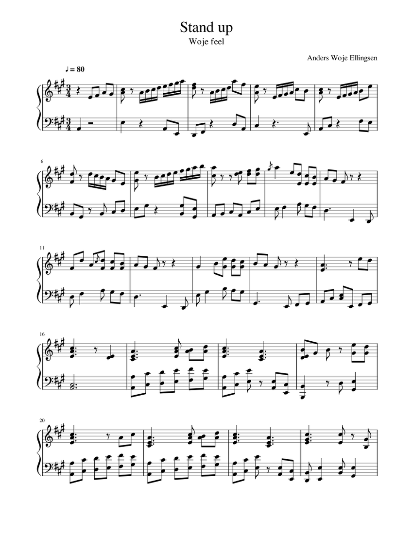 Stand up Sheet music for Piano (Solo) | Musescore.com