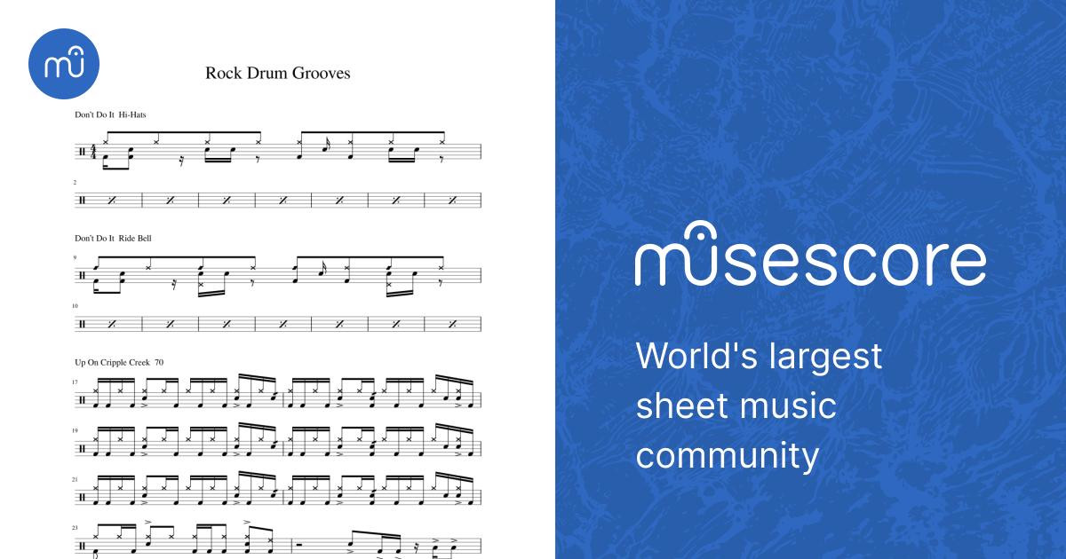 Rock Drum Grooves Sheet Music for Drum group (Solo) | MuseScore.com