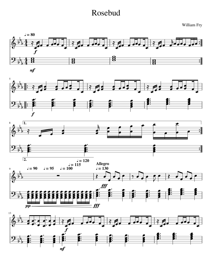 Rosebud Sheet music for Piano (Solo) | Musescore.com