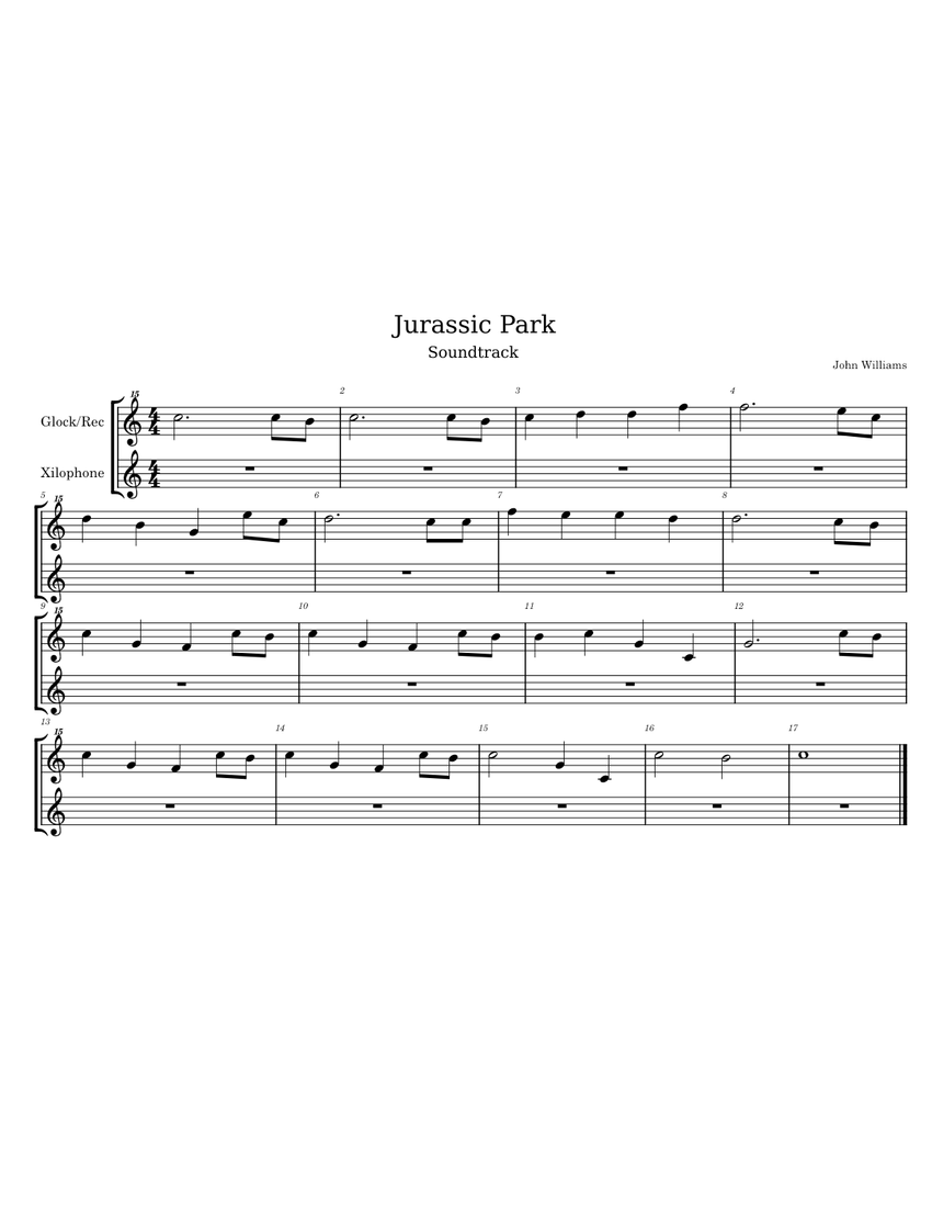 Jurassic park theme – John Williams Sheet Music | MuseScore.com