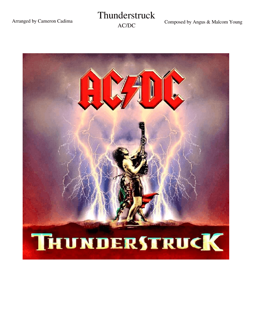 Thunderstruck Sheet Music for Bass voice, Tuba, Vocals, Clarinet in b ...