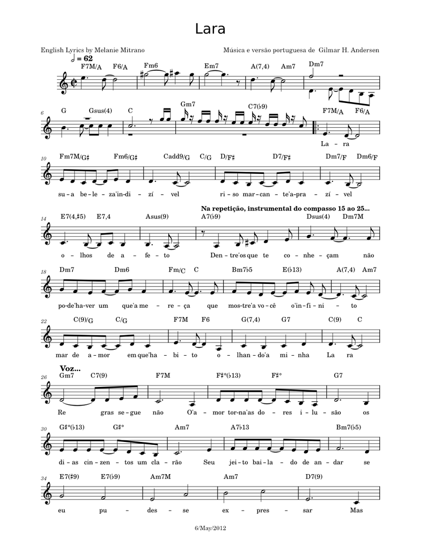 Lara - piano tutorial