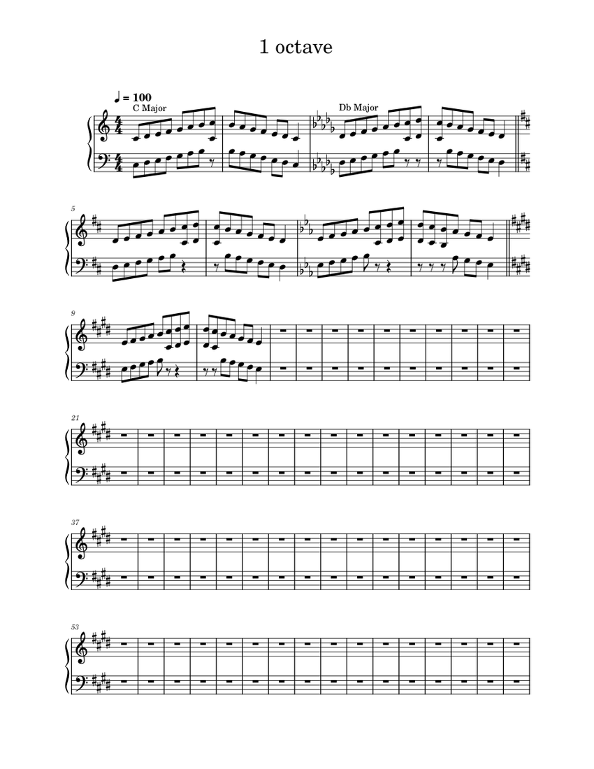 1 octave 1_octave Sheet Music for Piano (Piano Duo) Easy | MuseScore.com