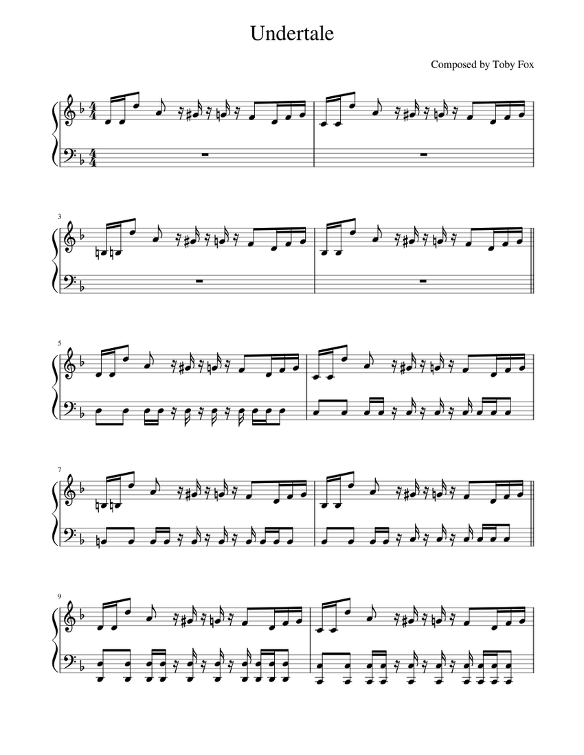 Undertale's Theme Sheet music for Piano (Solo) Easy | Musescore.com