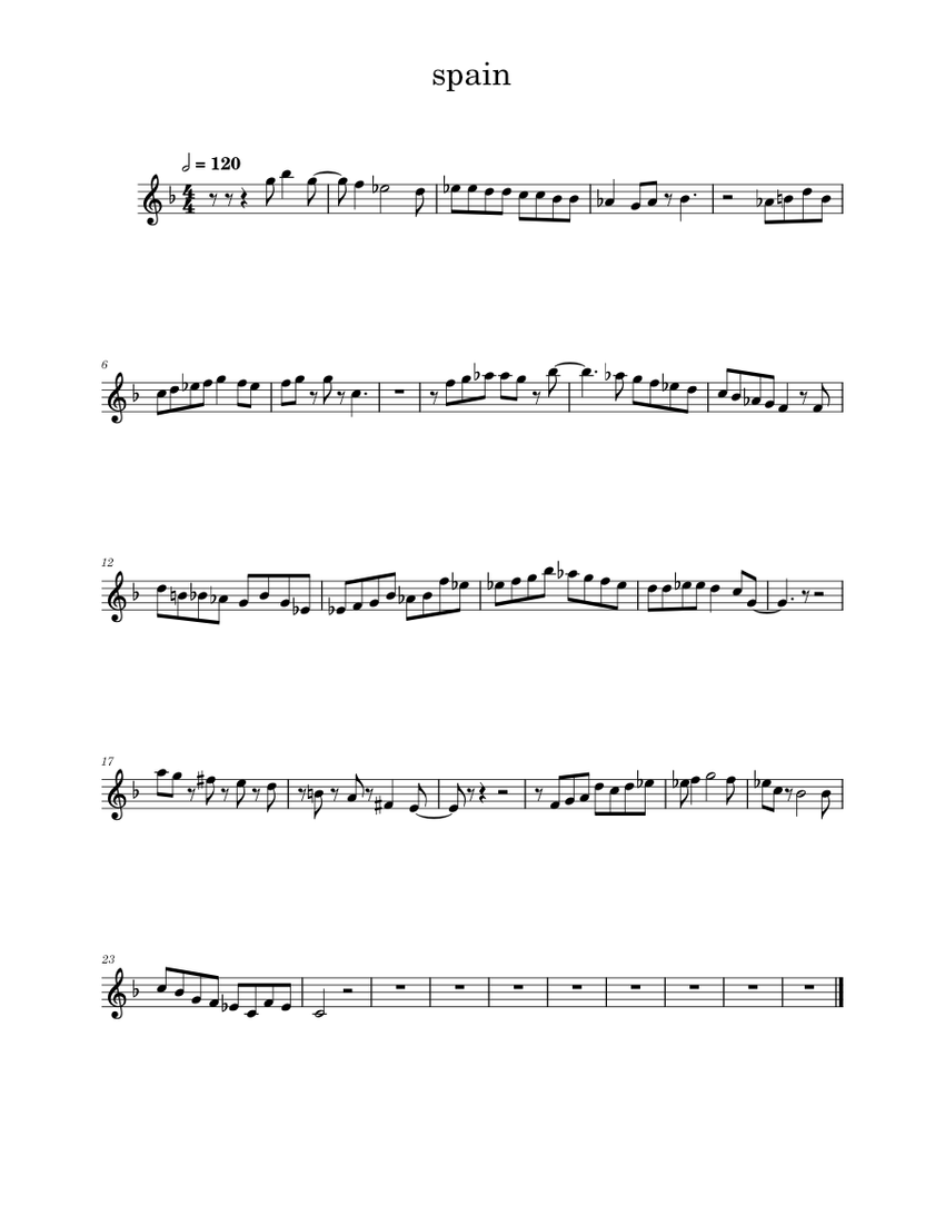 Spain – Chick Corea spain Sheet Music for Trumpet in b-flat (Solo ...
