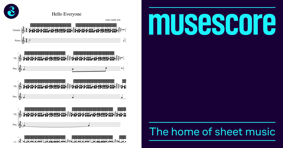 Hello Everyone Sheet Music for Piano, Ukulele (Mixed Duet) | MuseScore.com