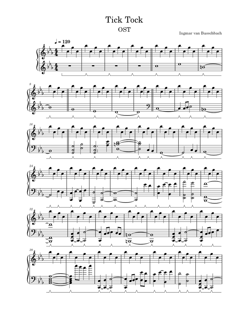 Tick Tock Sheet music for Piano (Solo) | Musescore.com