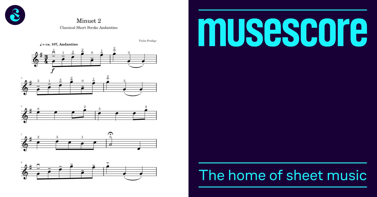 Minuet 2 in G Major Sheet Music for Violin (Solo) | MuseScore.com