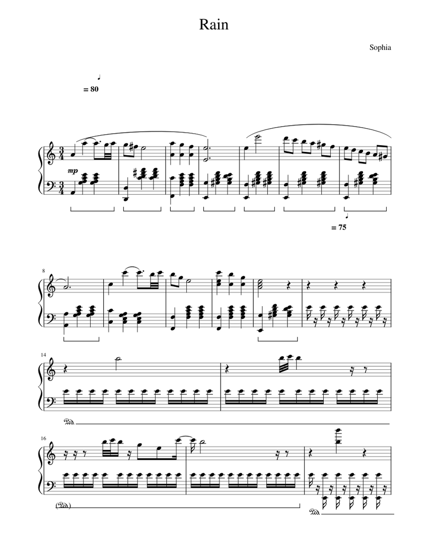 Rain - piano tutorial