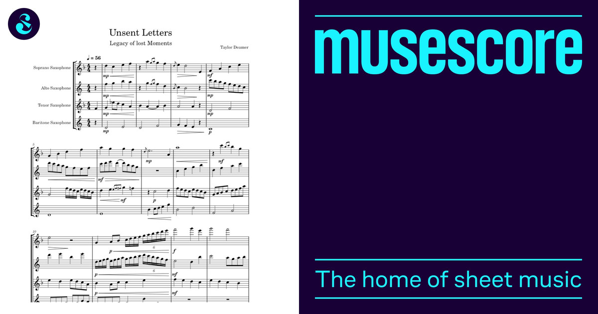 Unsent Letters --- Taylor Deamer Sheet music for Saxophone alto ...
