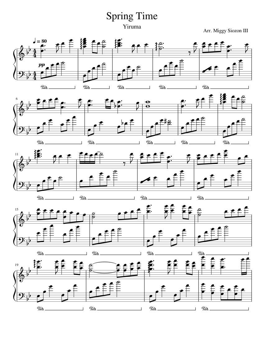 Yiruma - Spring Time Sheet Music for Piano (Solo) | MuseScore.com