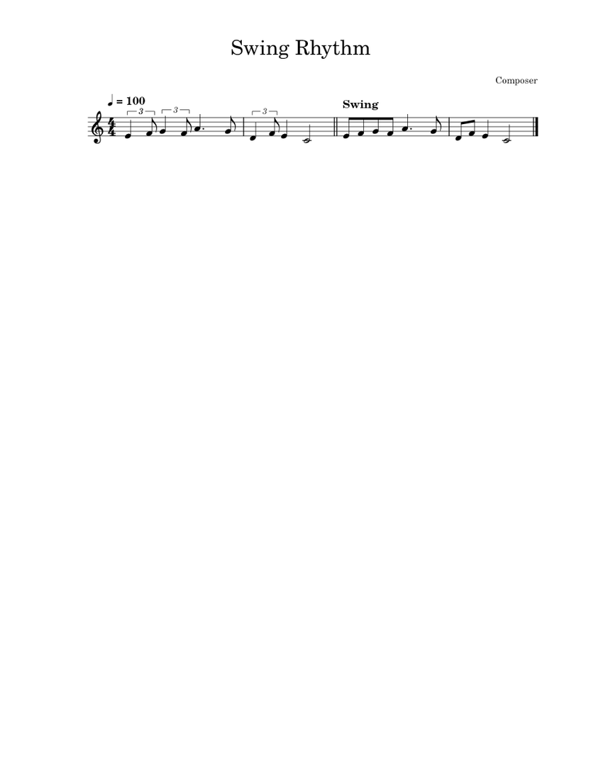 Swing Rhythm Sheet music for Piano (Solo) Easy | Musescore.com