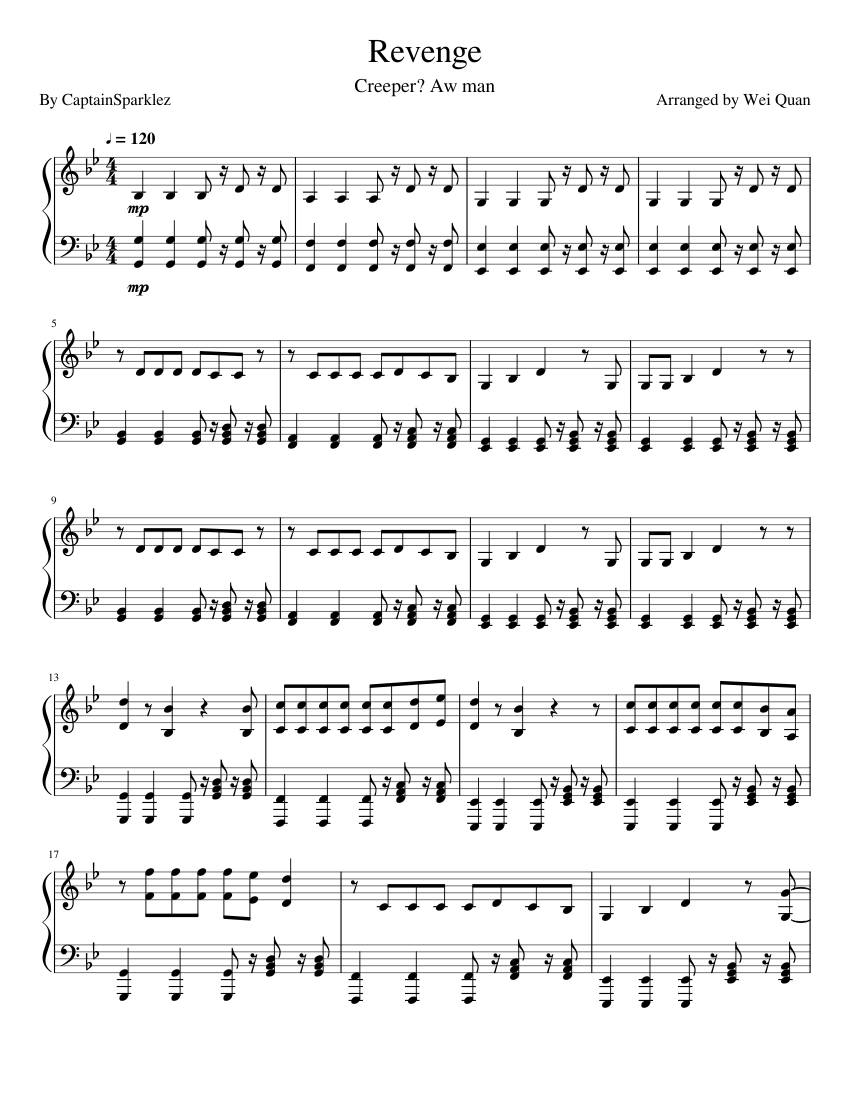 Revenge Sheet music for Piano (Solo) | Musescore.com